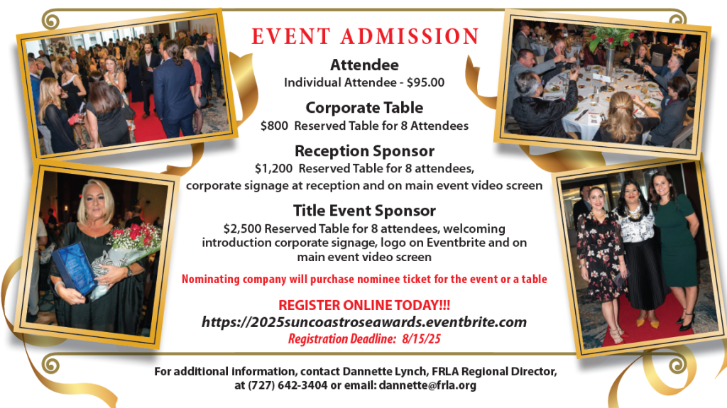 Suncoast Chapter - 3rd Annual ROSE Awards - FRLA